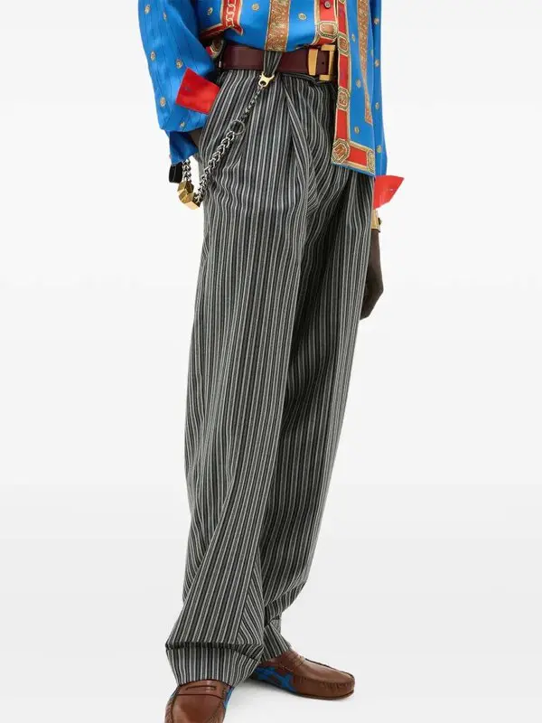 Versace Striped Pleated Trousers