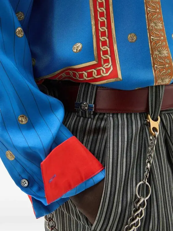 Versace Striped Pleated Trousers
