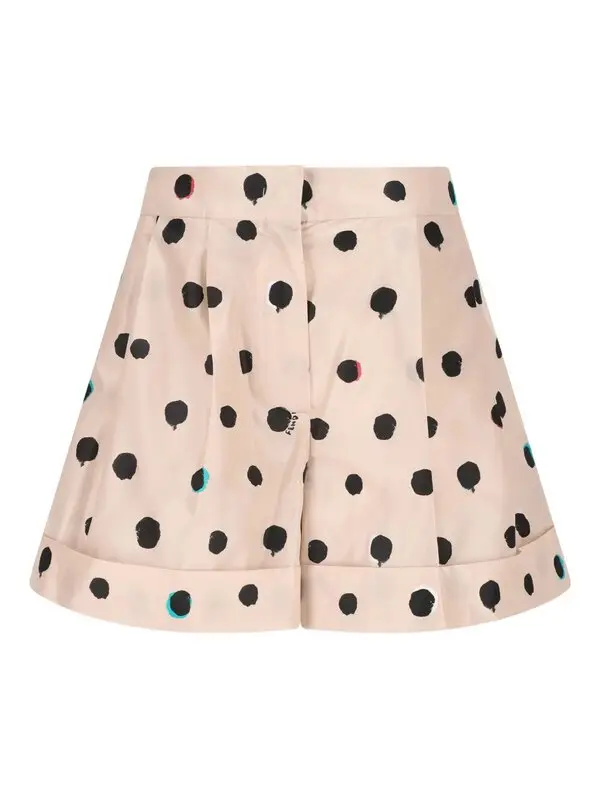Fendi Polka Dot Taffeta Flared Shorts - Multicolor