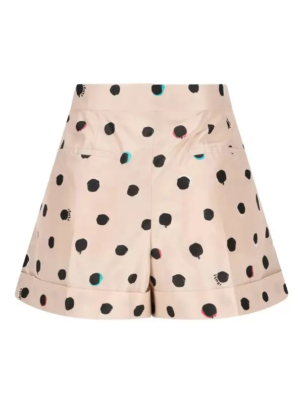 Fendi Polka Dot Taffeta Flared Shorts - Multicolor