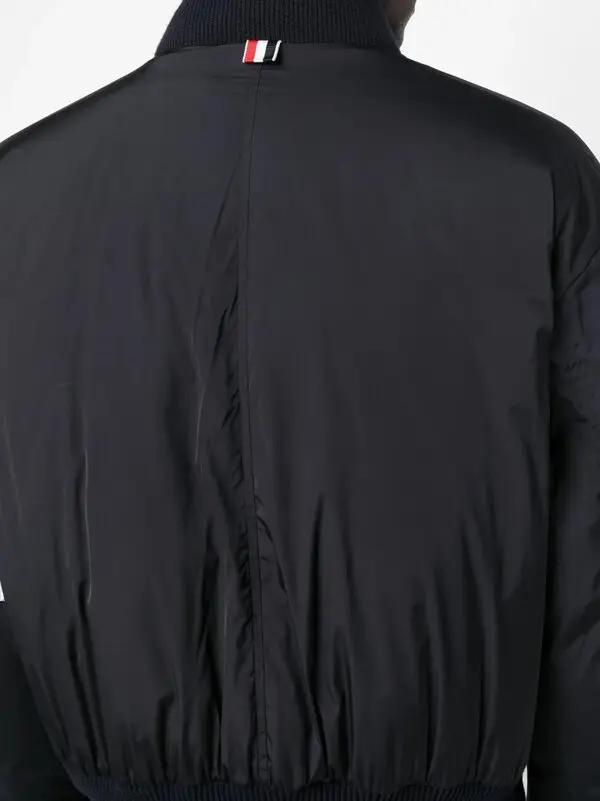 Thom Browne Bomber Jacket With 4-stripe Detail - Blue