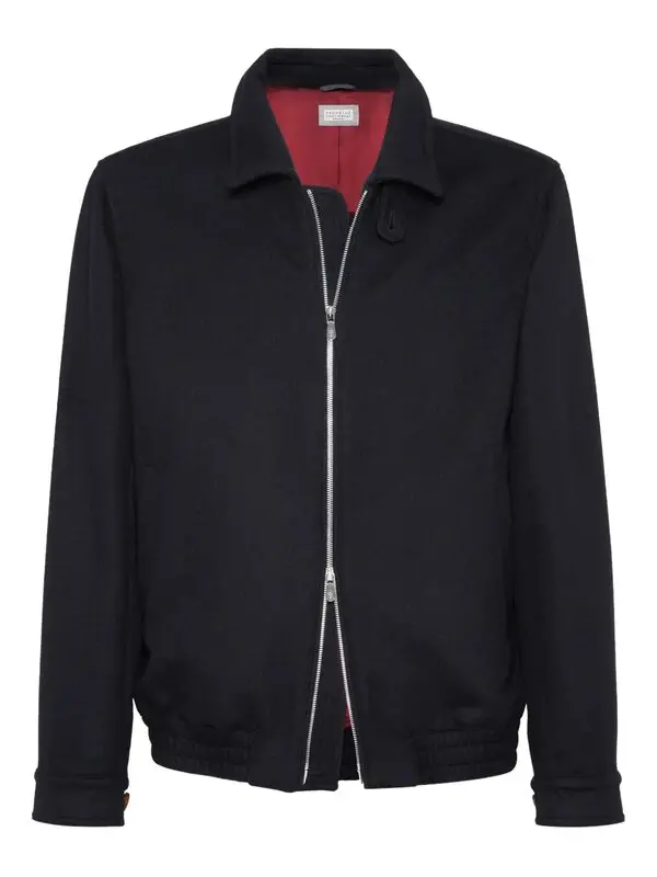 Brunello Cucinelli Wool Bomber Jacket - Black