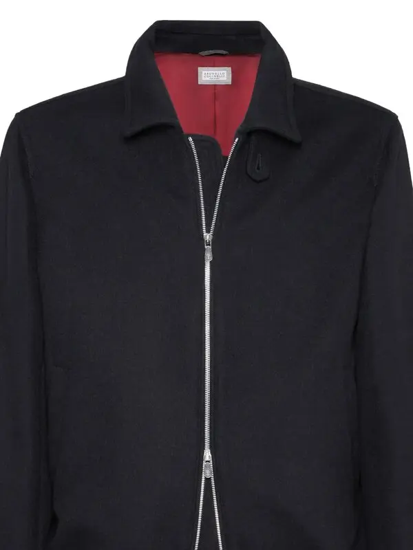 Brunello Cucinelli Wool Bomber Jacket - Black