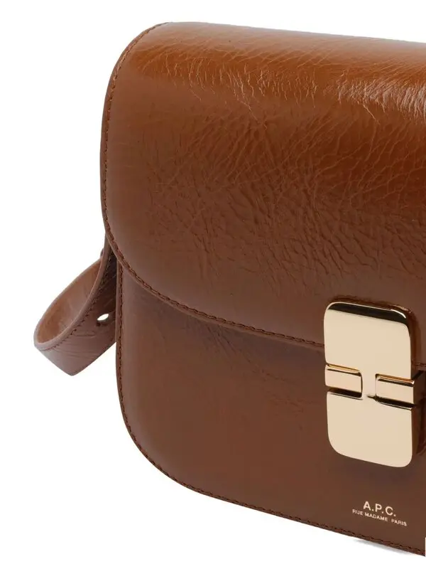 A.p.c. Grace Small Crinkled Leather Bag - Brown