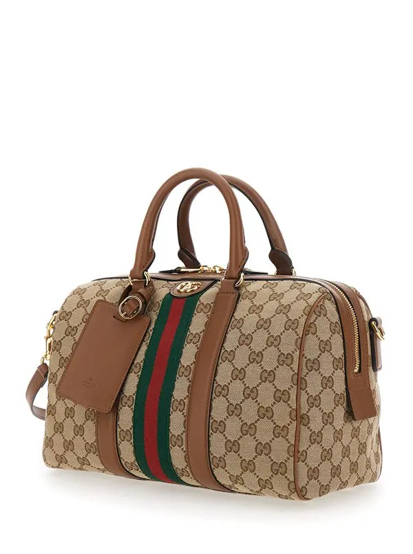 Gucci Ophidia Monogrammed Canvas And Leather Handbag - Multicolor