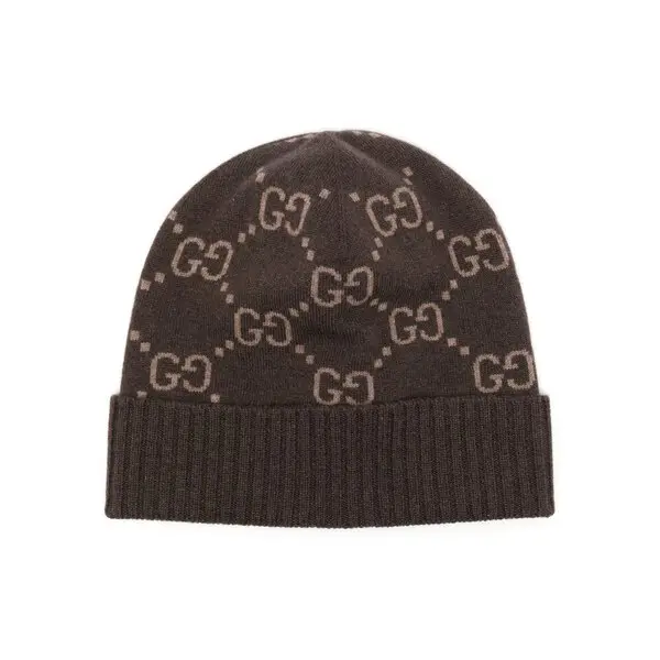 Gucci Monogrammed Beanie - Brown
