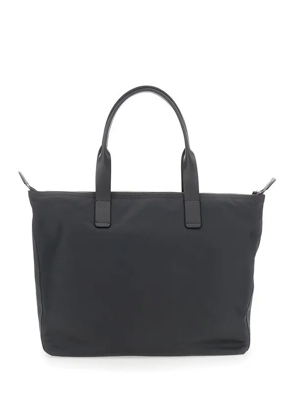 Dolce & Gabbana Tech Fabric Tote Bag With Logo Plaque - Gray