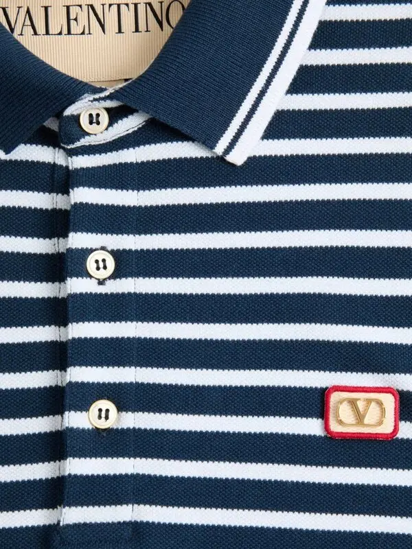 Valentino Garavani Cotton Piqué Polo With Vlogo Patch