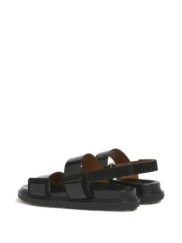 Marni Fussbett Double-strap Leather Sandals - Black