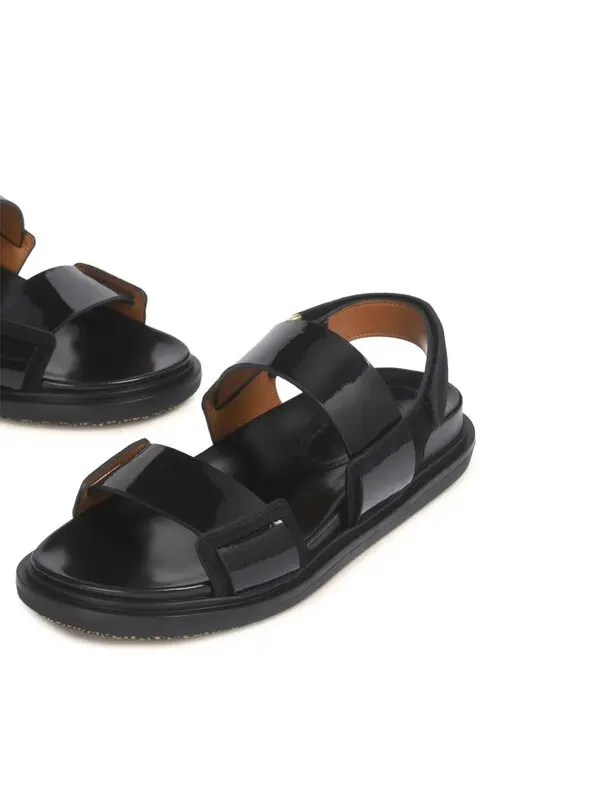 Marni Fussbett Double-strap Leather Sandals - Black