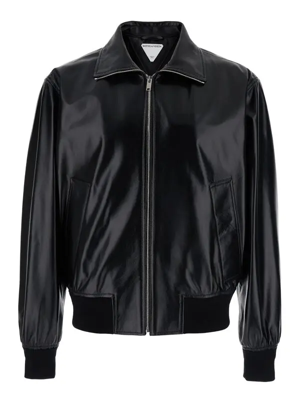 Bottega Veneta Leather Bomber Jacket