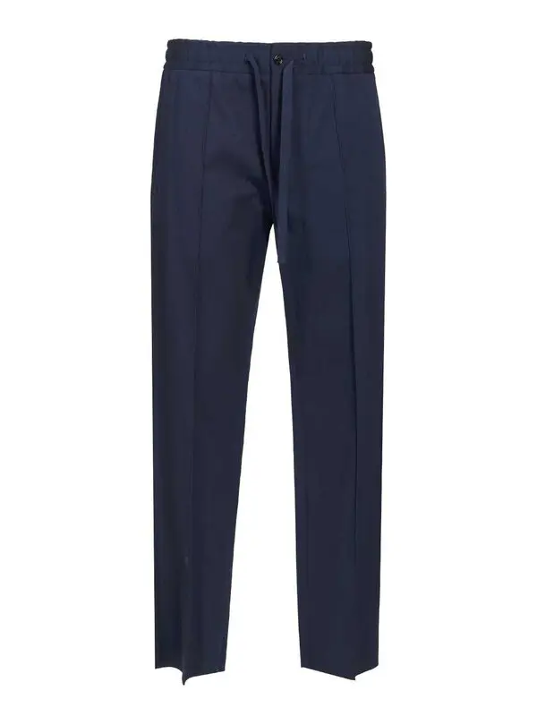 Valentino Garavani Classic Pleated Cotton Trousers - Blue