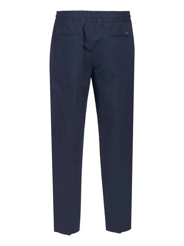 Valentino Garavani Classic Pleated Cotton Trousers - Blue