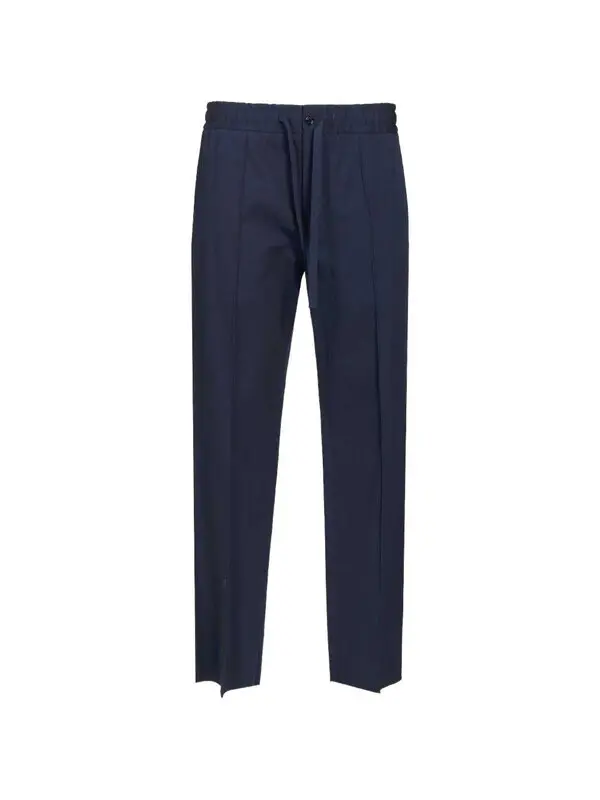 Valentino Garavani Classic Pleated Cotton Trousers - Blue