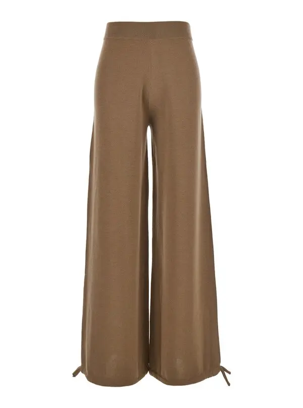 Max Mara Nigeria Wool Wide Leg Pants - Brown
