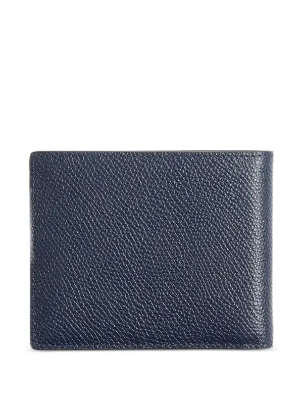 Valentino Garavani Vlogo Signature Grainy Calfskin Bi-fold Wallet - Blue
