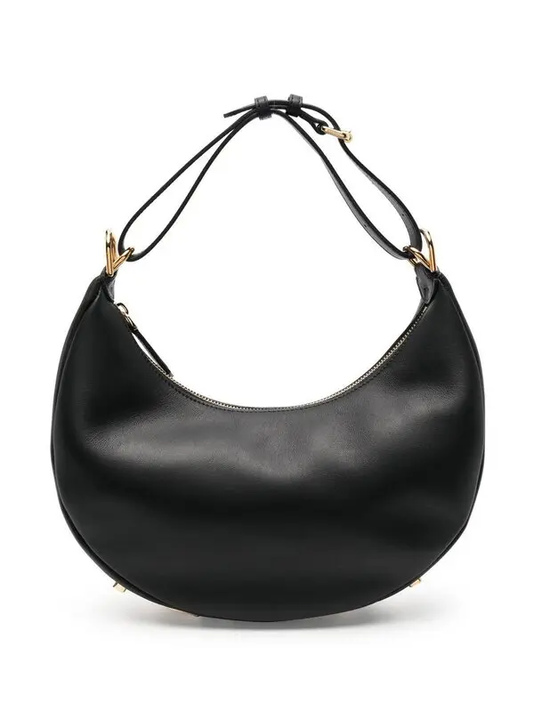 Fendi Logo Hobo Bag - Black