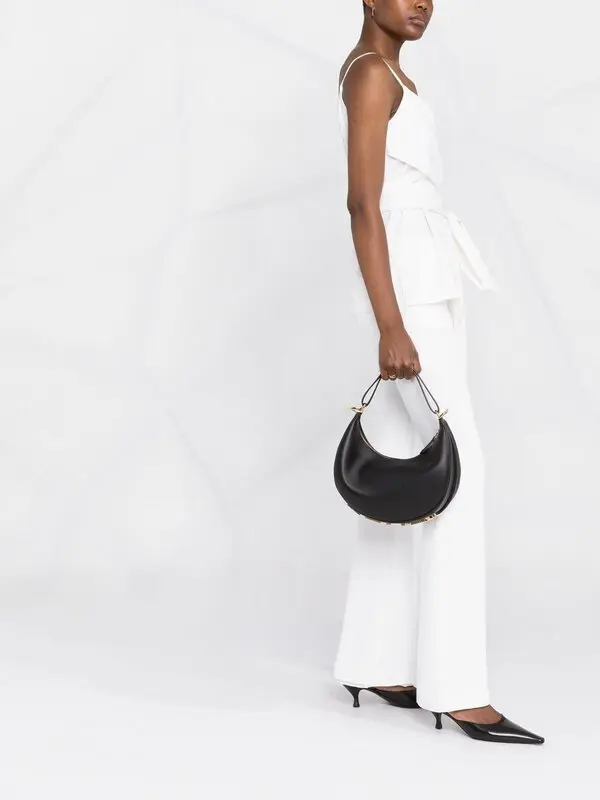 Fendi Logo Hobo Bag - Black