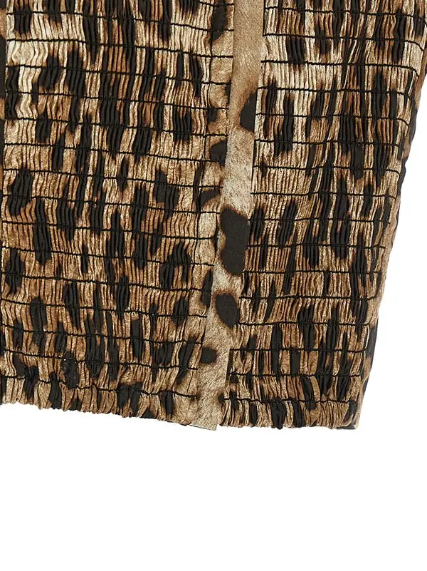 Dolce & Gabbana Sweetheart Neckline Animal Print Cropped Top - Brown