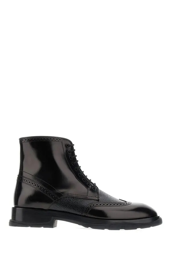 Alexander McQueen Lace-up Leather Boots