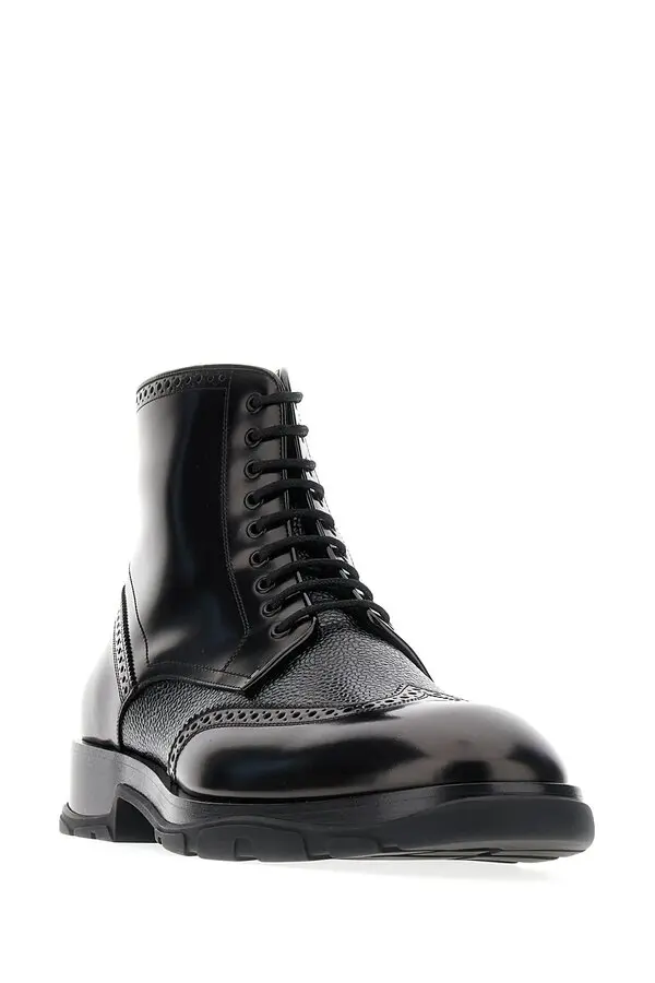 Alexander McQueen Lace-up Leather Boots