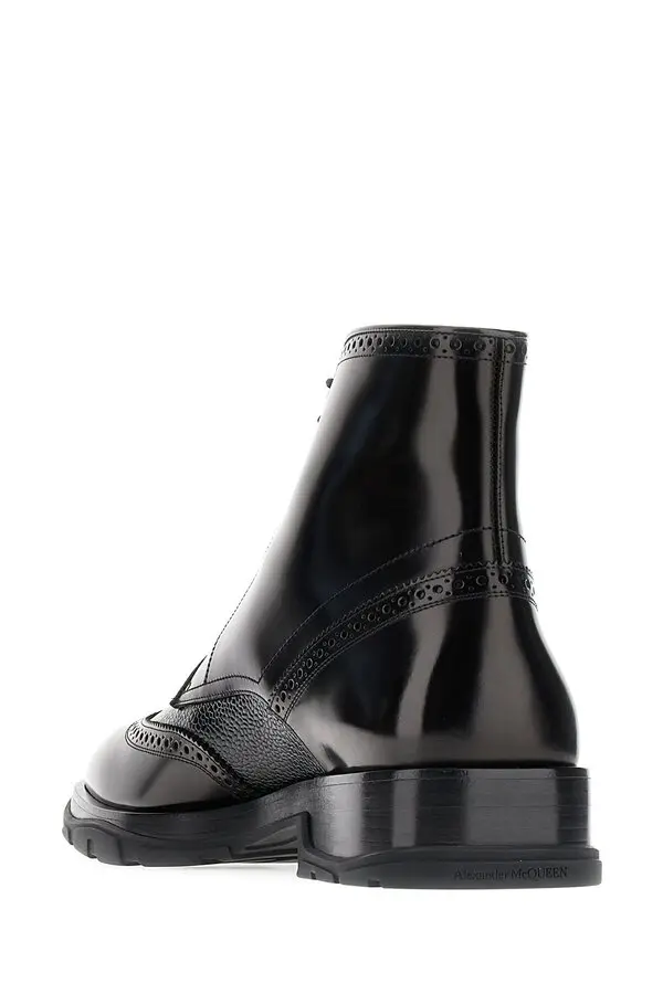 Alexander McQueen Lace-up Leather Boots