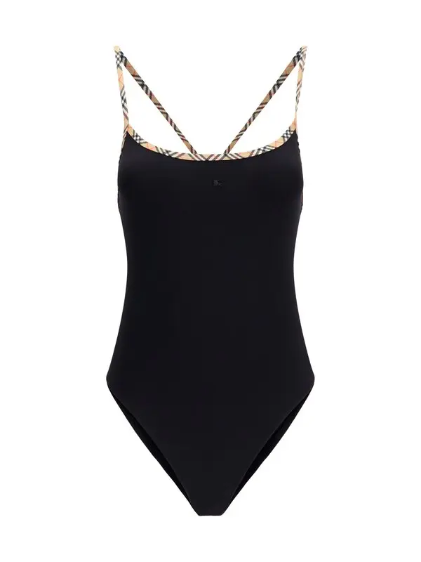 Burberry Check Swimsuit - Black