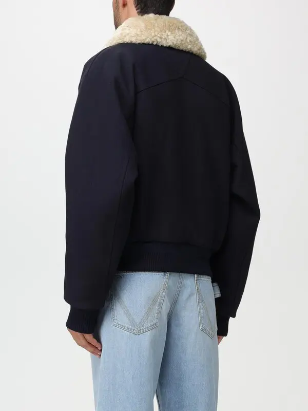 Bottega Veneta Shearling Collar Bomber Jacket