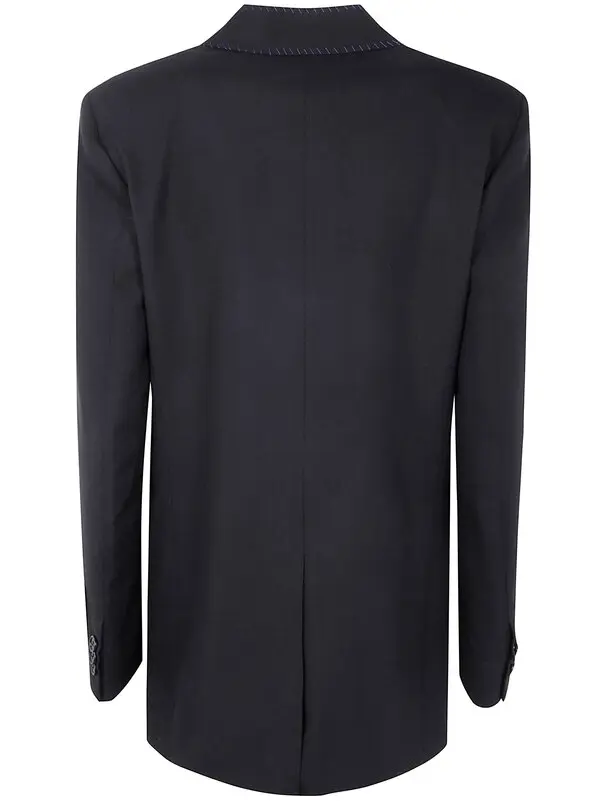 Marni Wool Blazer With Contrast Stitching