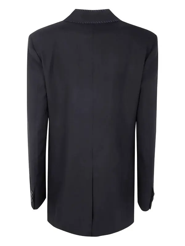 Marni Wool Blazer With Contrast Stitching