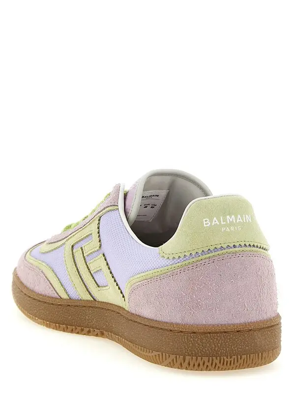 Balmain Swan Suede And Mesh Sneakers - Multicolor