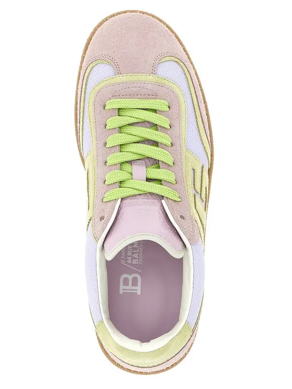 Balmain Swan Suede And Mesh Sneakers - Multicolor