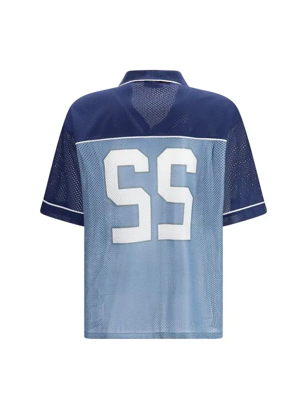 Moschino Technical Mesh Shirt With Reversed 22 Print - Blue