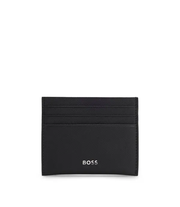 BOSS Card Holder With Logo Lettering - Black