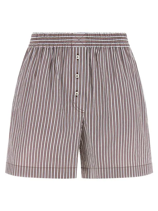 Brunello Cucinelli Cotton Poplin And Silk Striped Pajama Shorts