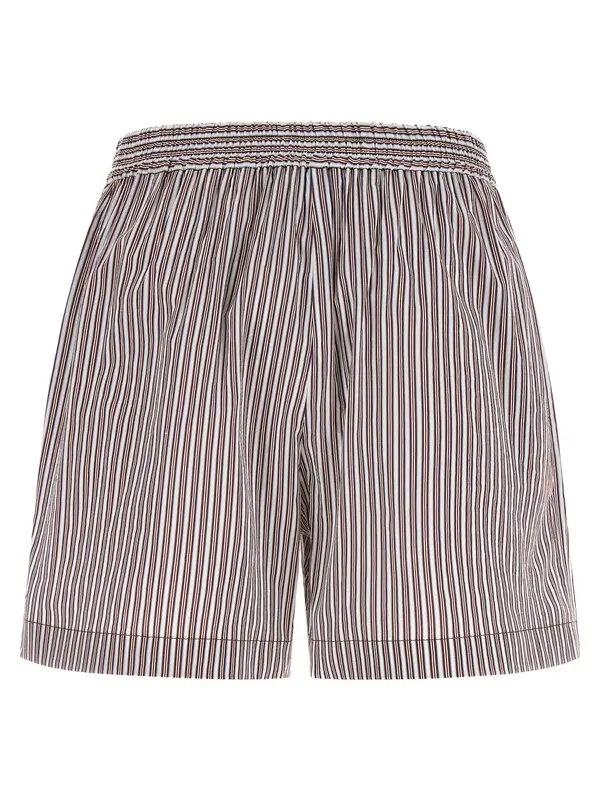 Brunello Cucinelli Cotton Poplin And Silk Striped Pajama Shorts