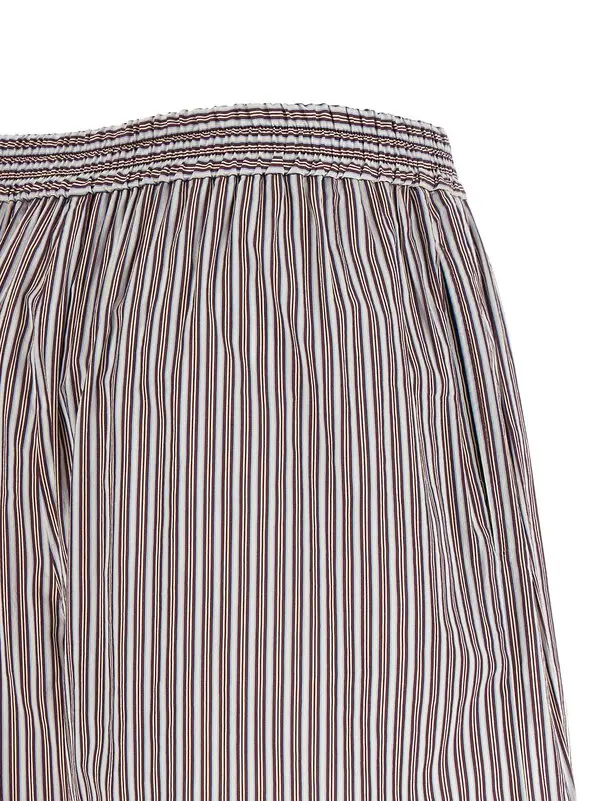 Brunello Cucinelli Cotton Poplin And Silk Striped Pajama Shorts