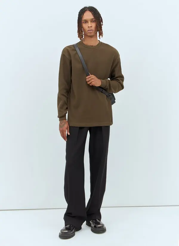 Burberry Cotton Waffle Knit Long Sleeve Top