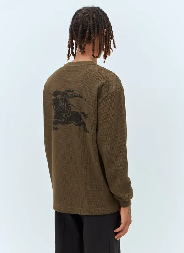 Burberry Cotton Waffle Knit Long Sleeve Top