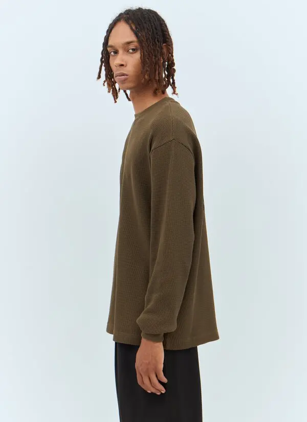 Burberry Cotton Waffle Knit Long Sleeve Top