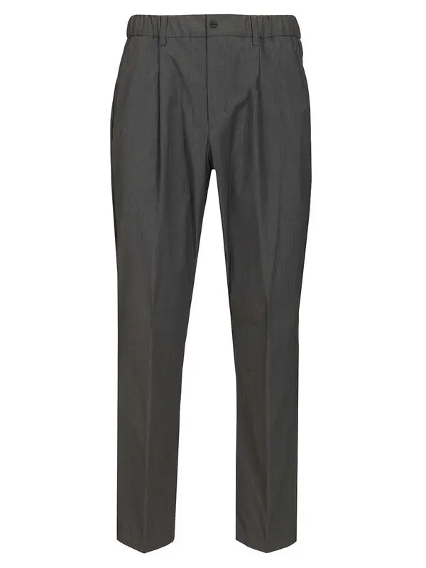 Herno Tech-merino Trousers With Drawstring Waist - Gray