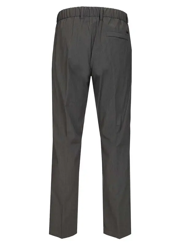Herno Tech-merino Trousers With Drawstring Waist - Gray