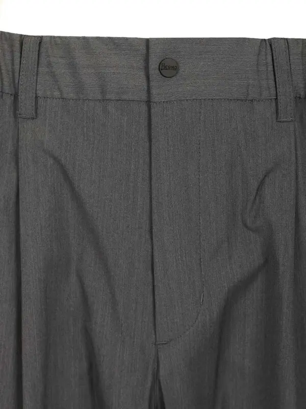 Herno Tech-merino Trousers With Drawstring Waist - Gray