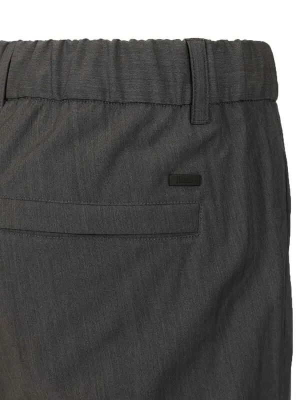 Herno Tech-merino Trousers With Drawstring Waist - Gray