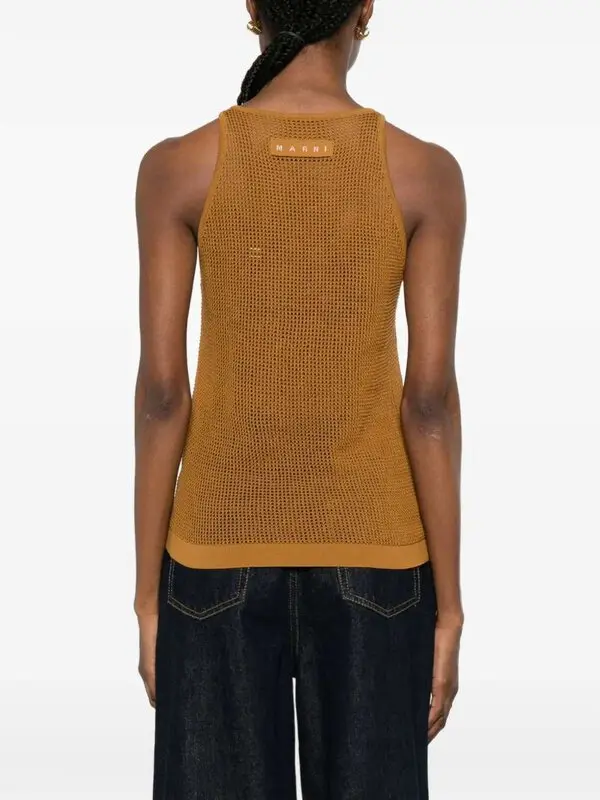 Marni Floral Inlay Mesh Top