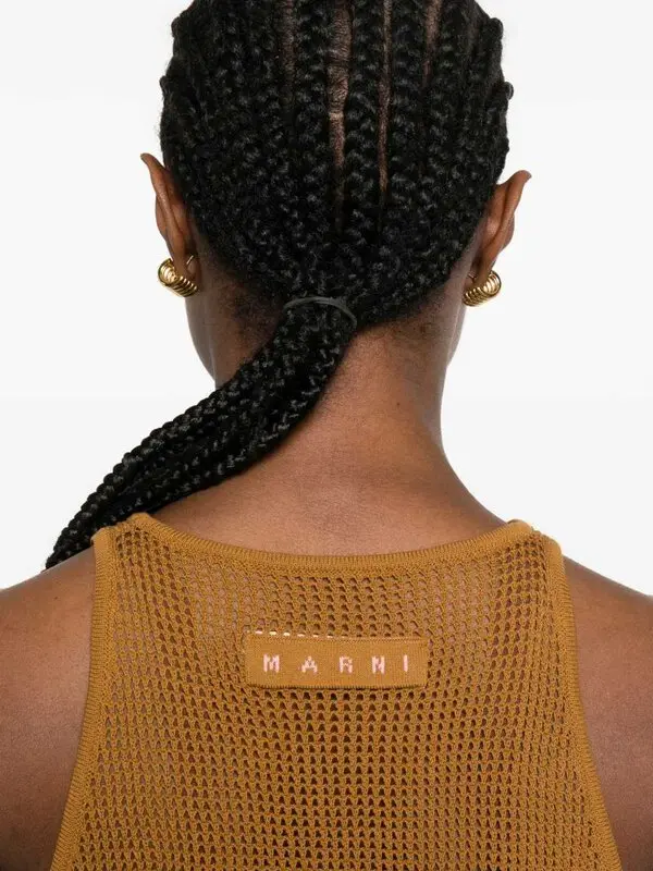 Marni Floral Inlay Mesh Top