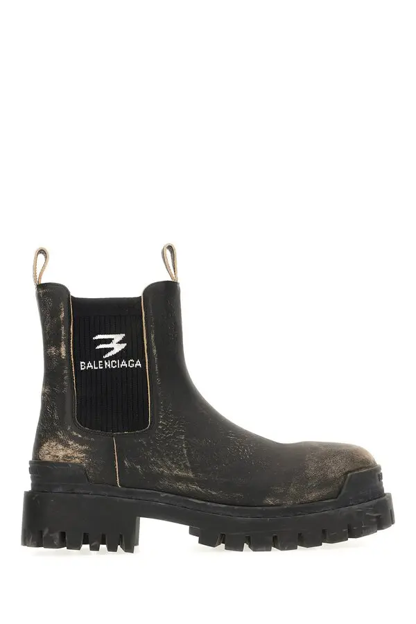 Balenciaga Black Leather Chelsea Boots - Multicolor