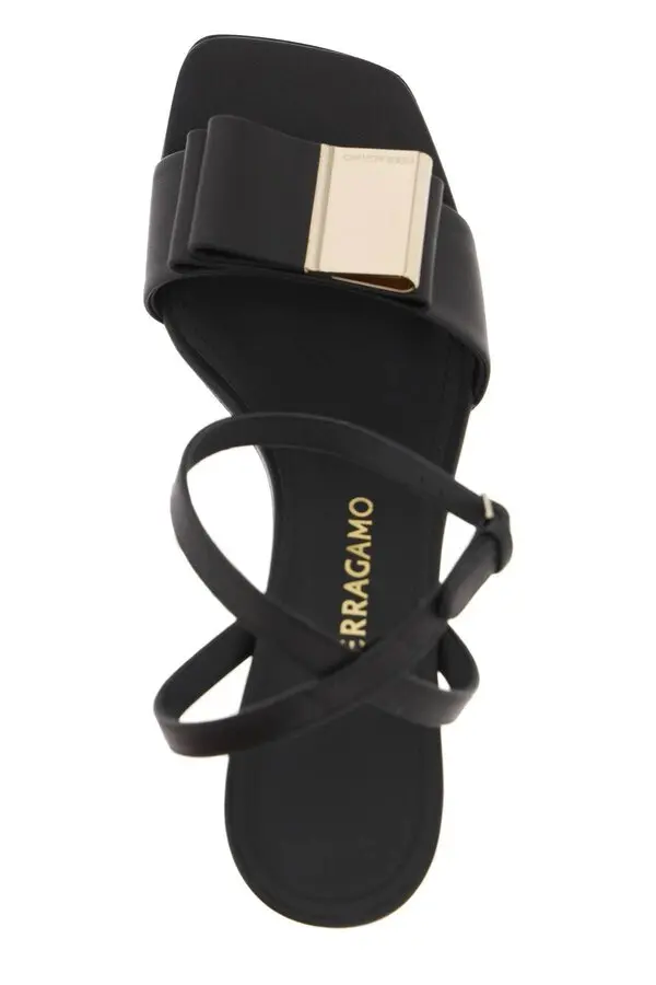 FERRAGAMO Leather Sandals With Double Bow Detailing