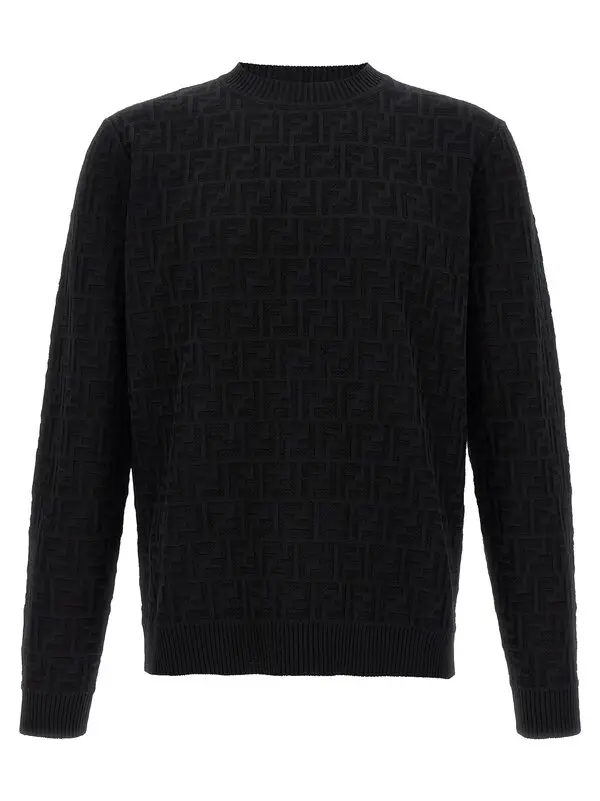 Fendi Ff Jacquard Crew Neck Sweater