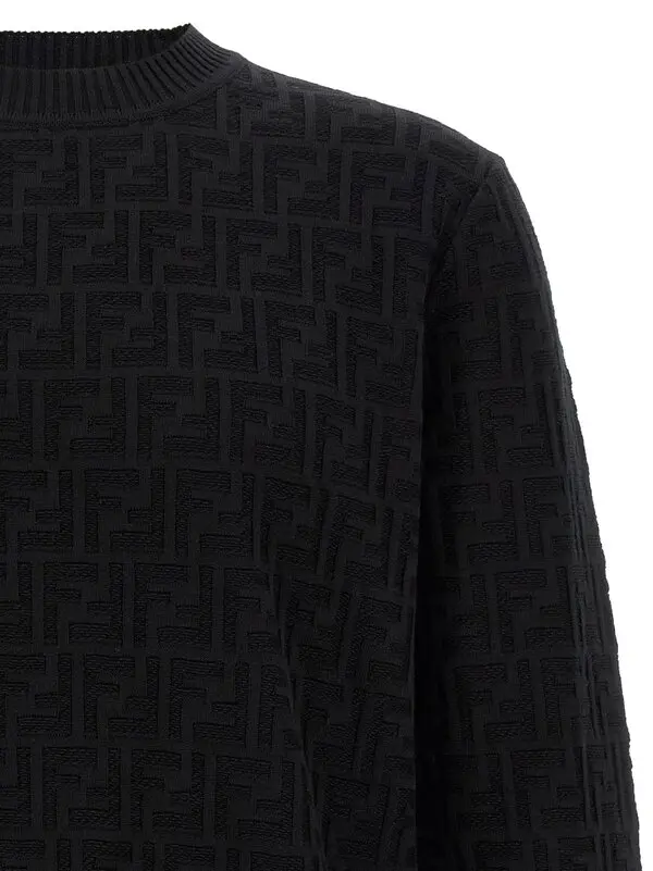 Fendi Ff Jacquard Crew Neck Sweater